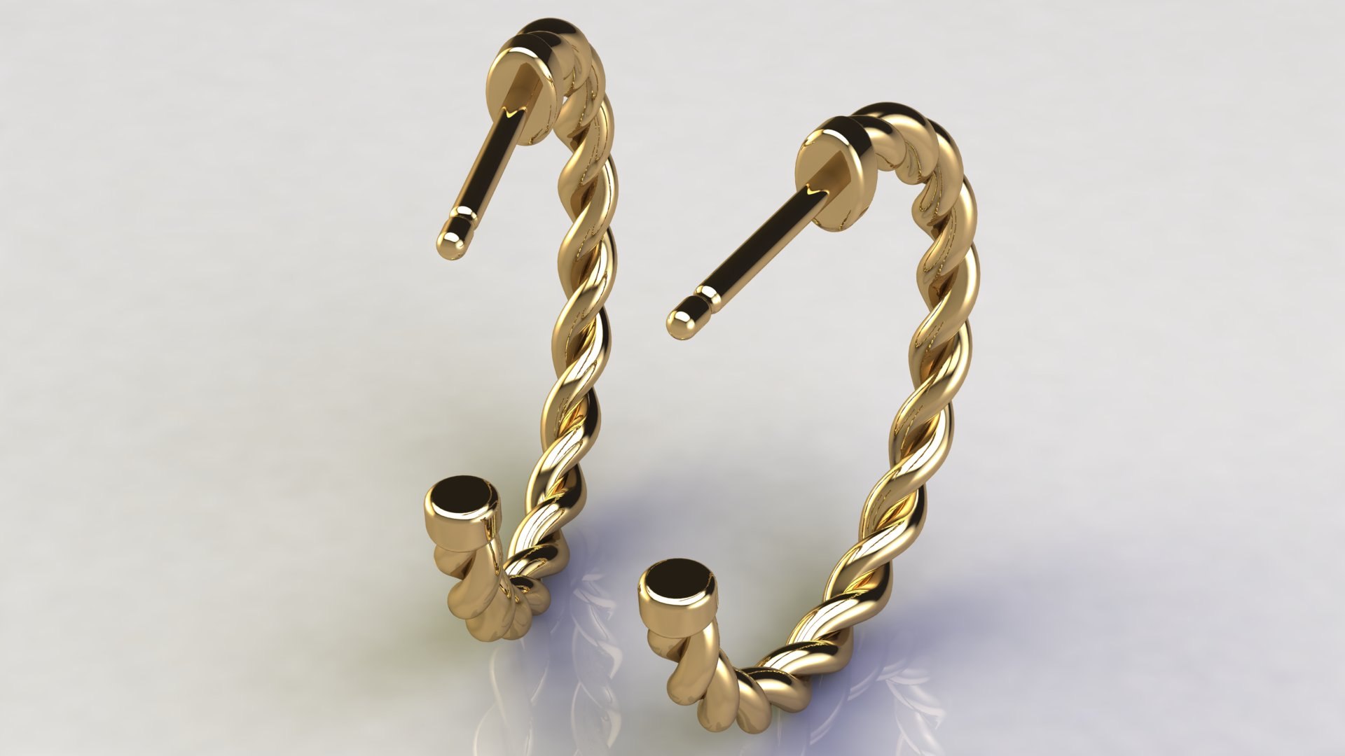 Cable hoop earrings 3D model - TurboSquid 1569445