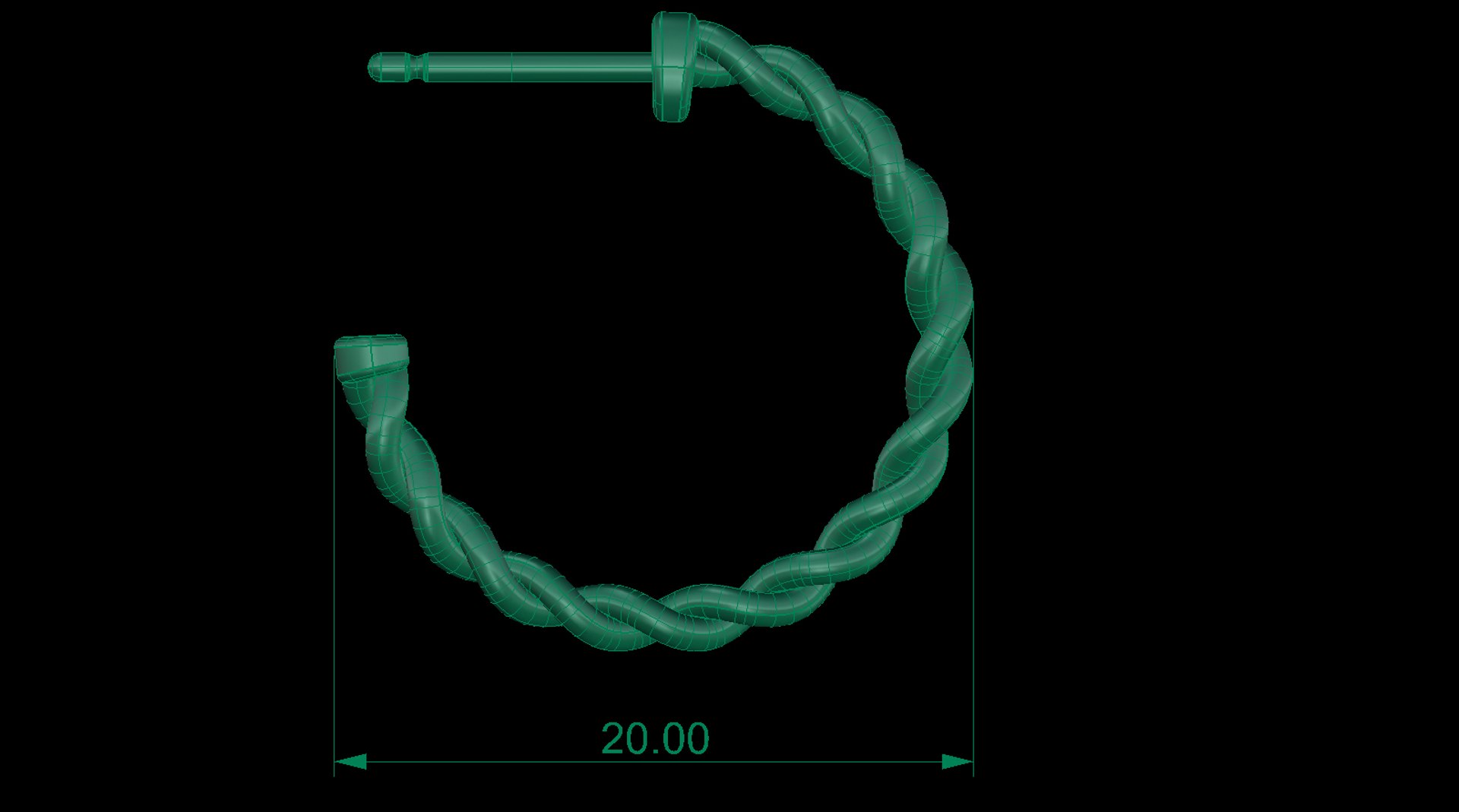 Cable hoop earrings 3D model - TurboSquid 1569445