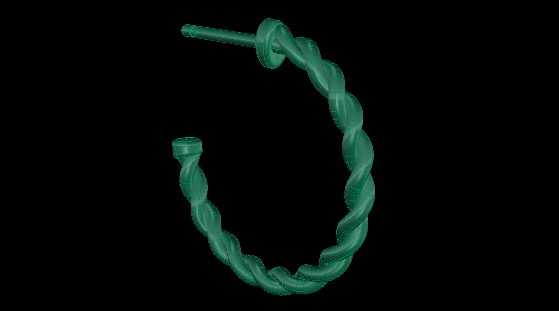 Cable hoop earrings 3D model - TurboSquid 1569445