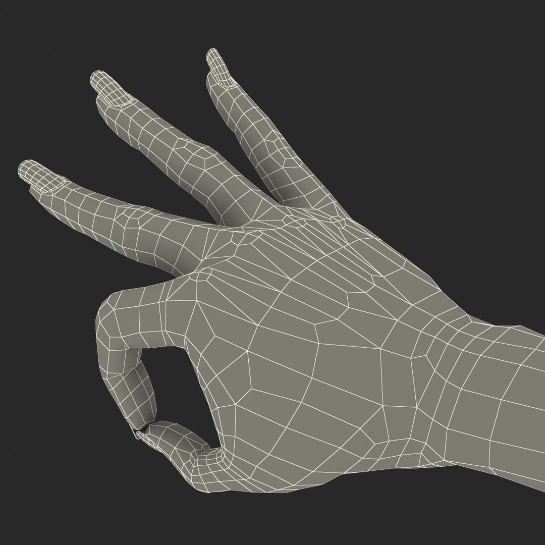 3d female hand 3 pose model
