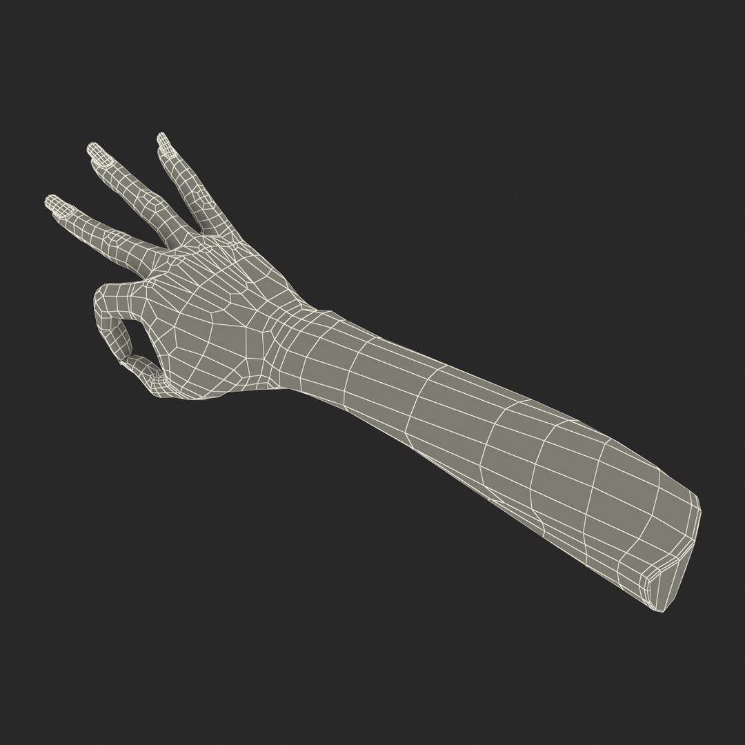 3d female hand 3 pose model