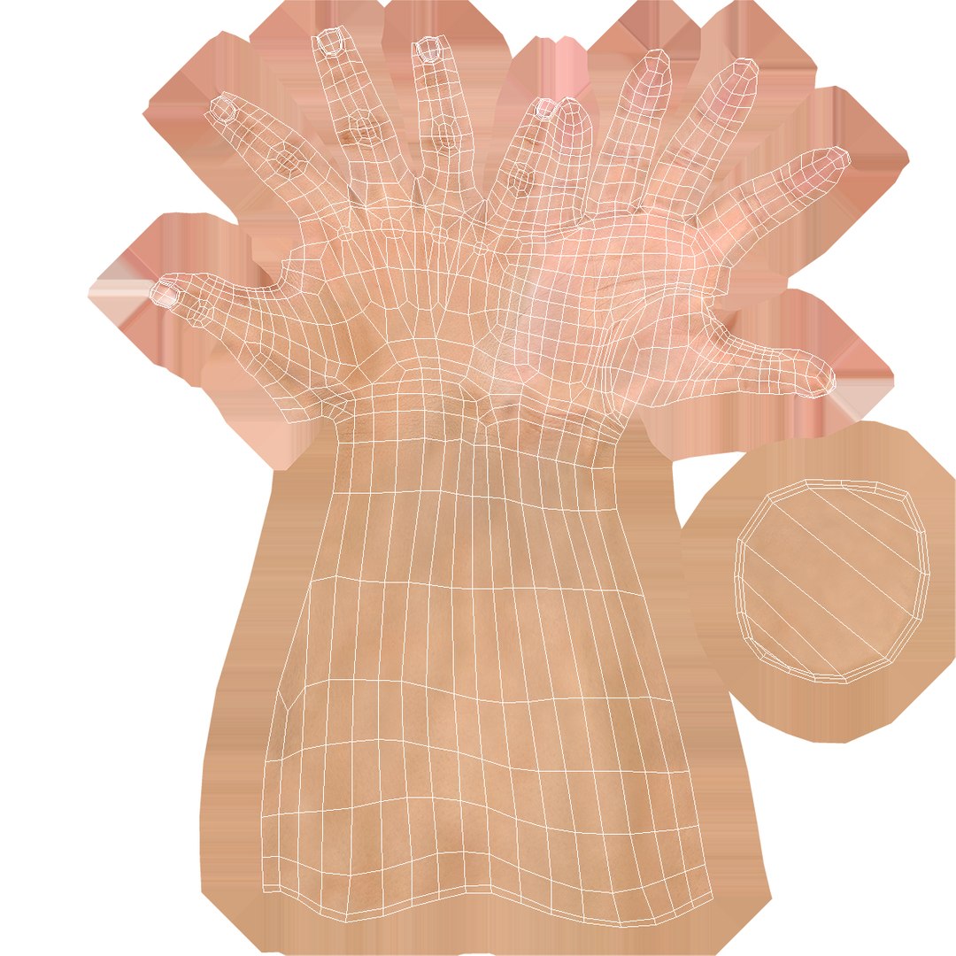 3d female hand 3 pose model