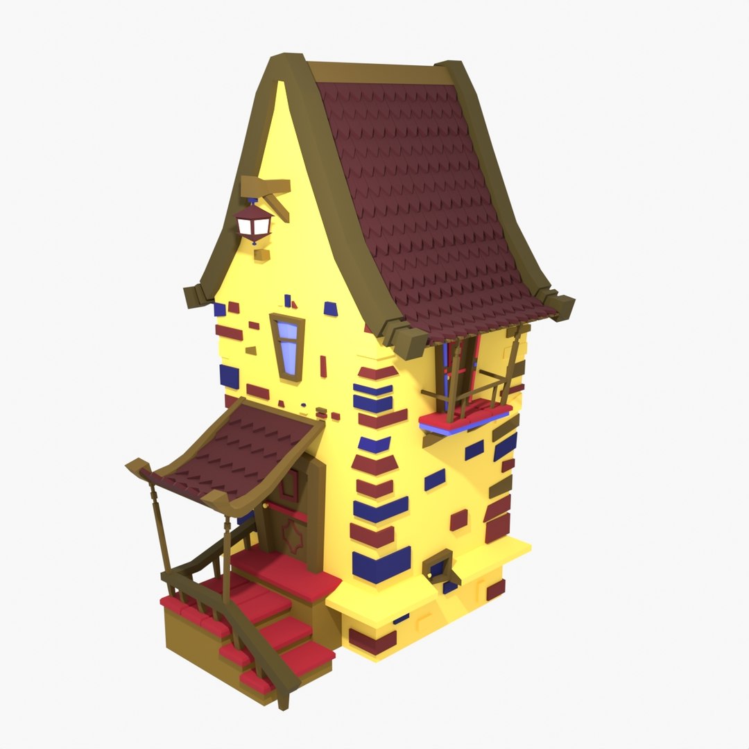 3D Stylized Colorful House - TurboSquid 2060281