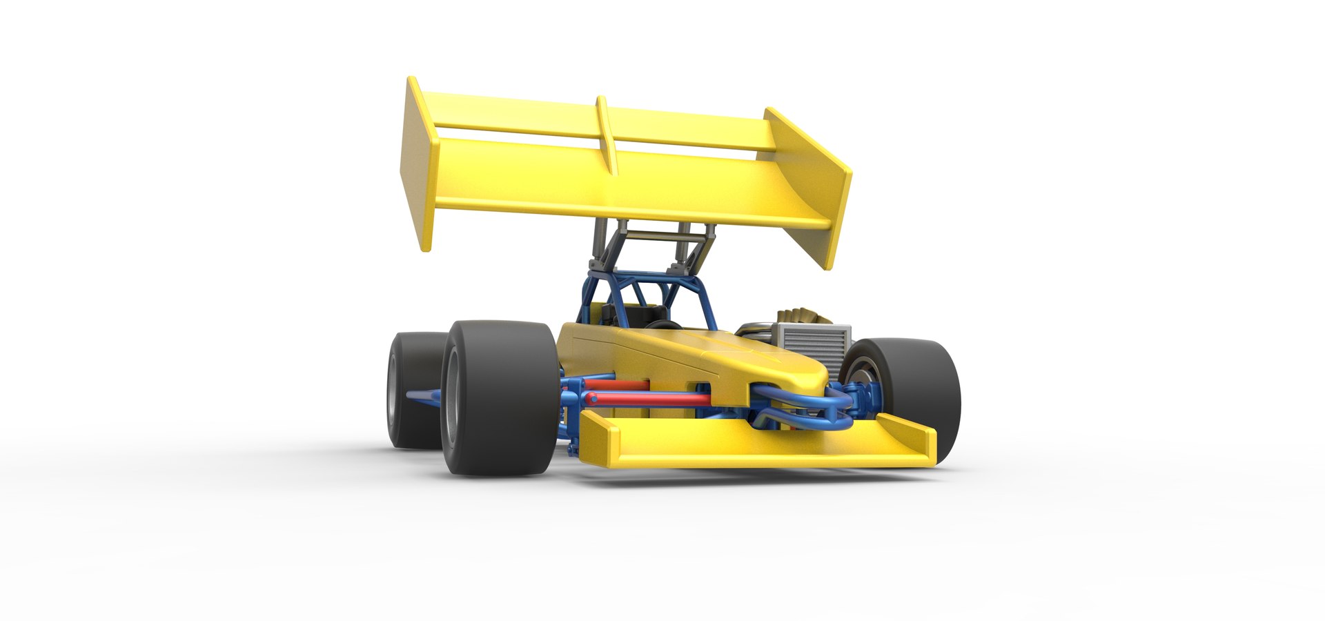 3D Diecast Supermodified Front Engine Winged Race Car V2 Scale 1 To 25 ...