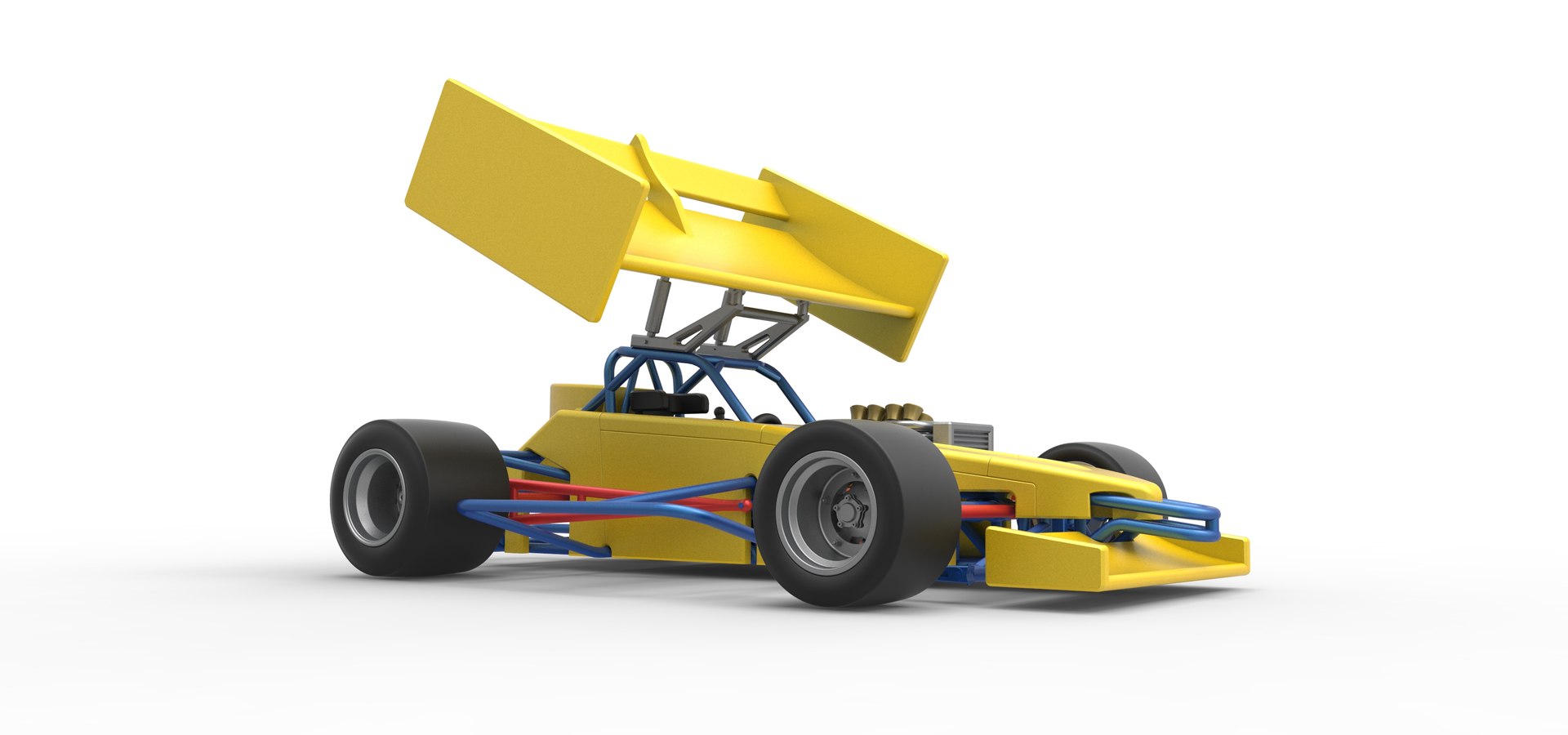 3D Diecast Supermodified Front Engine Winged Race Car V2 Scale 1 To 25 ...
