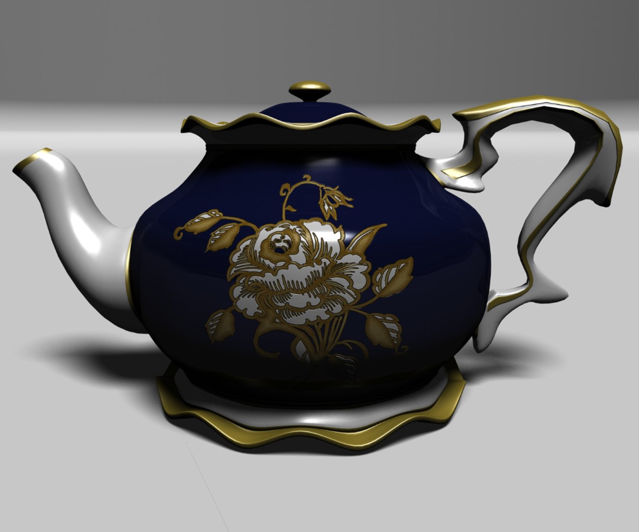 3d Model Old Tea Set