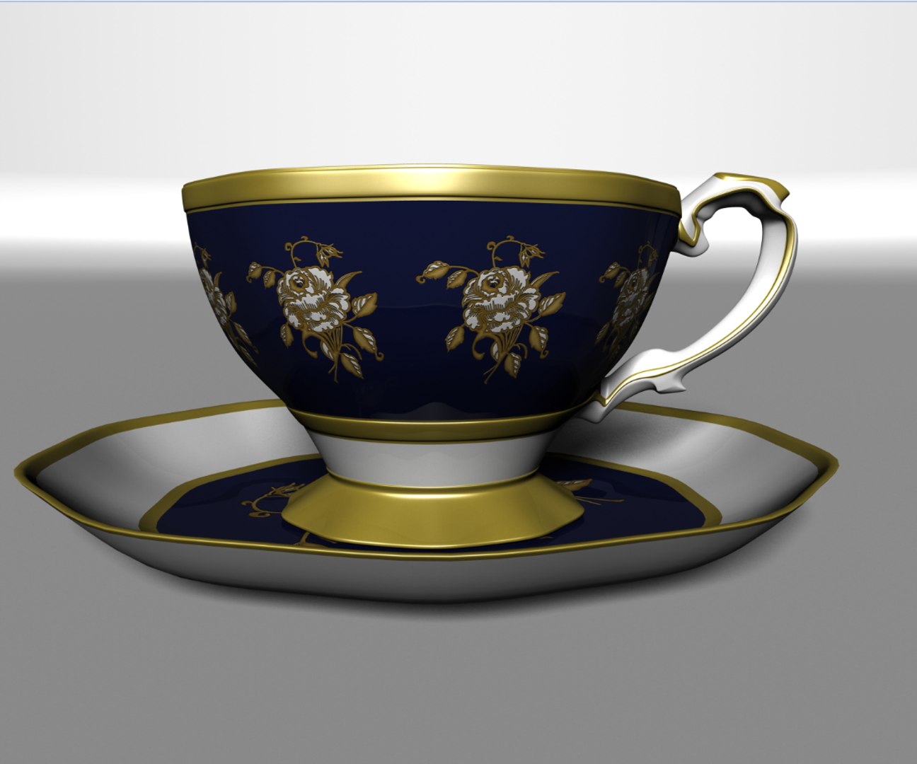 3d Model Old Tea Set