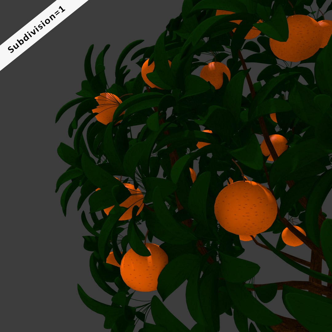 3d tree orange