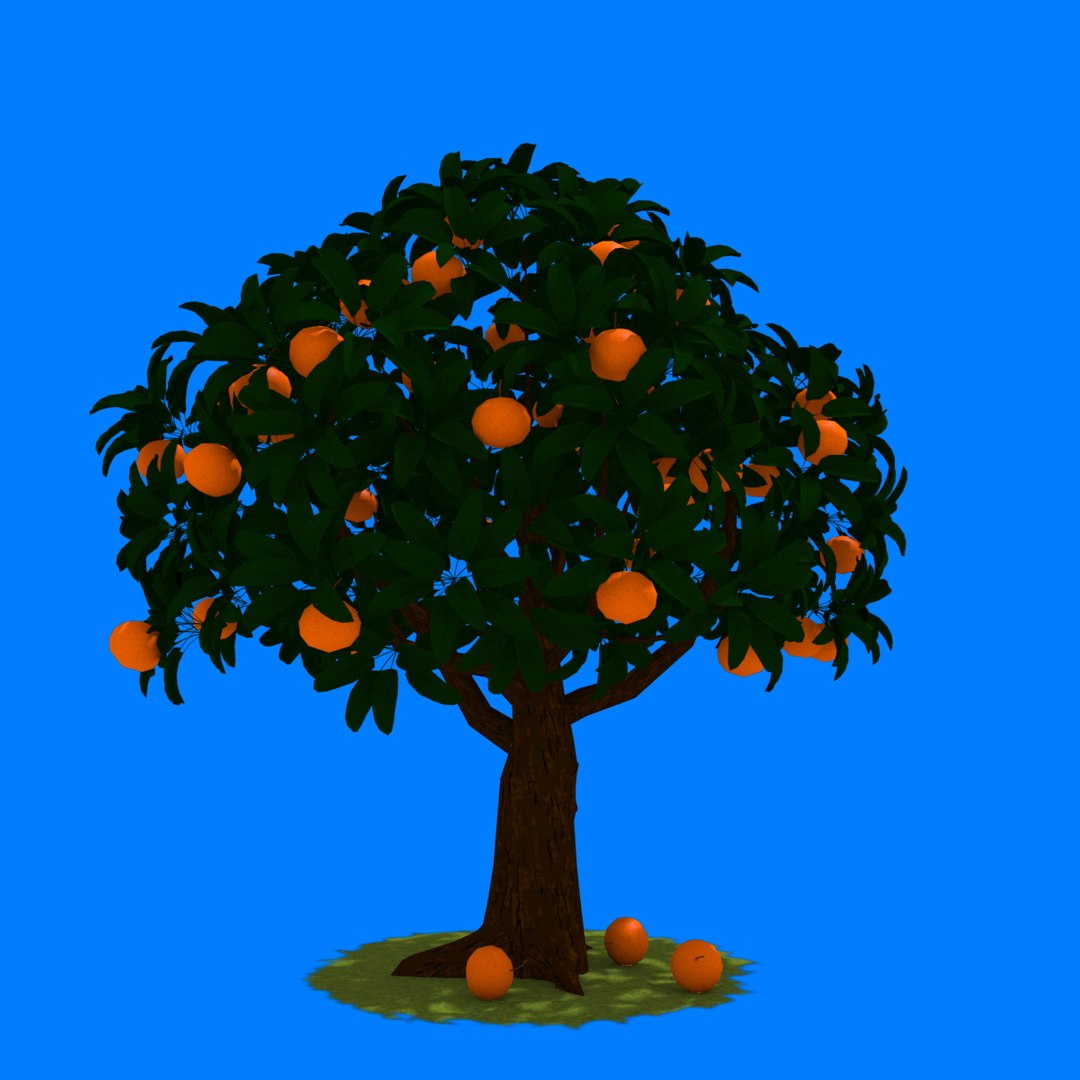 3d tree orange