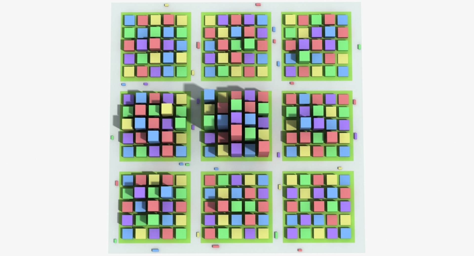 Square City 3D Model - TurboSquid 1328746