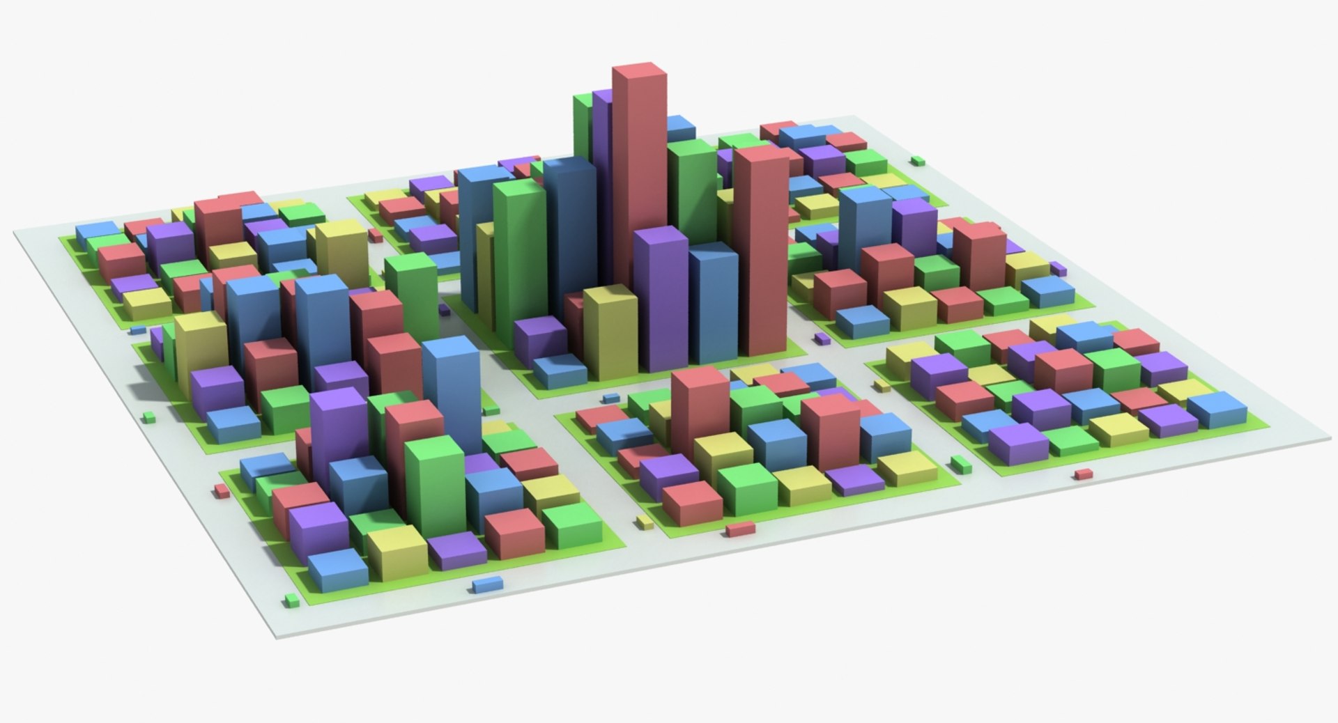 Square City 3D Model - TurboSquid 1328746