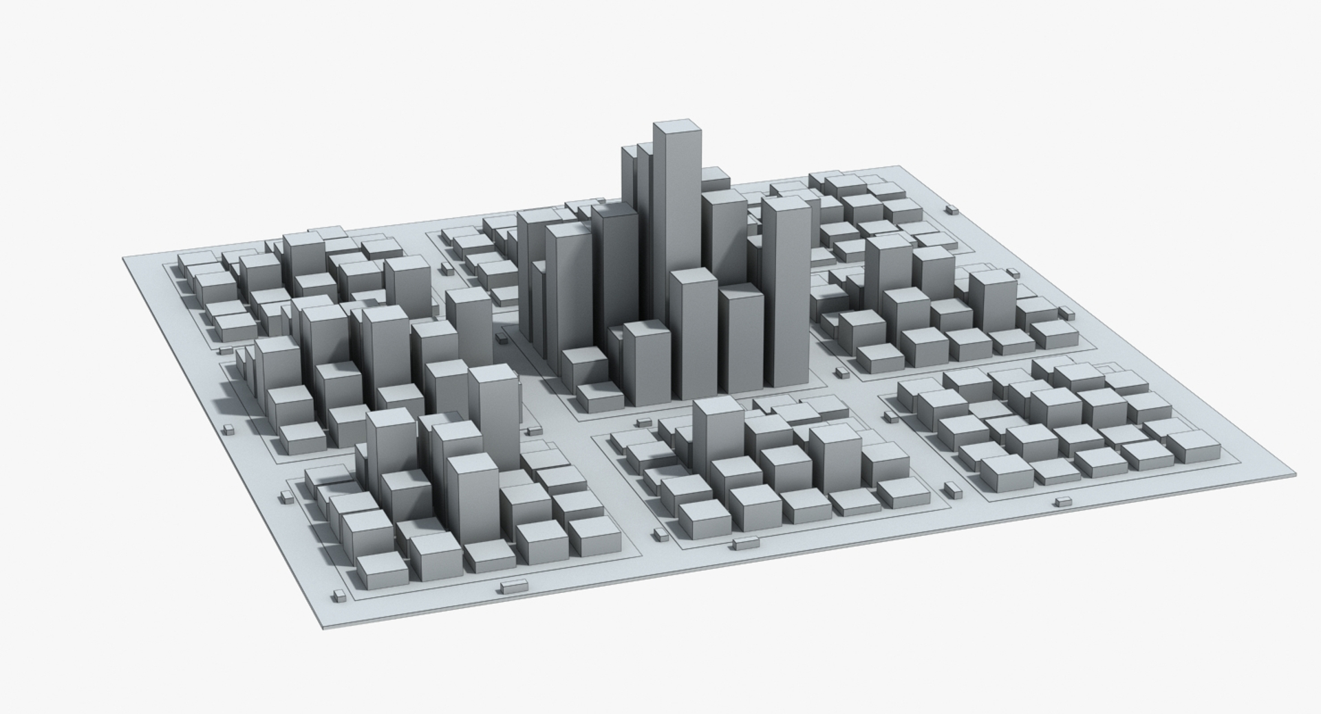 Square City 3D Model - TurboSquid 1328746
