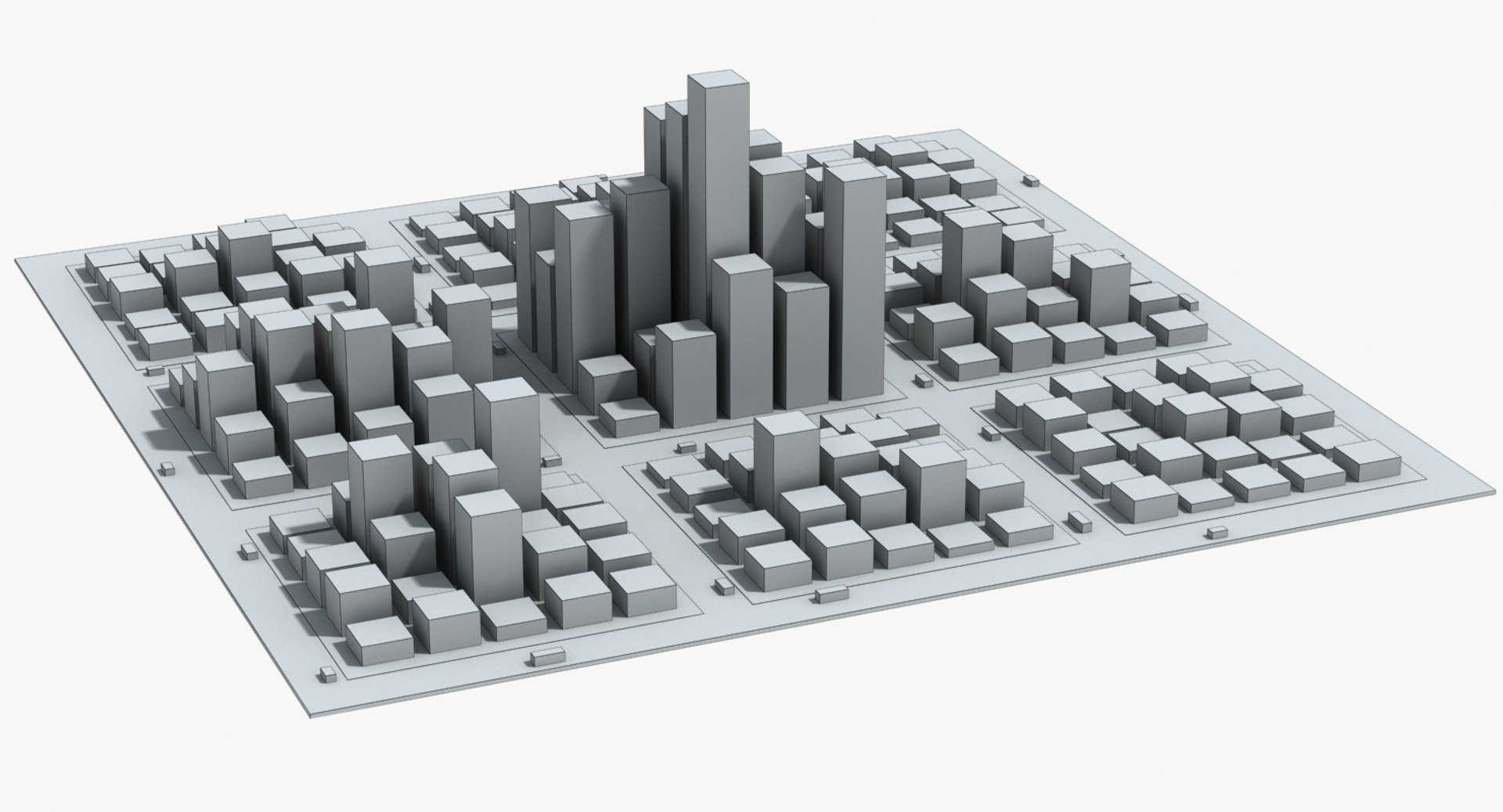 Square City 3D Model - TurboSquid 1328746