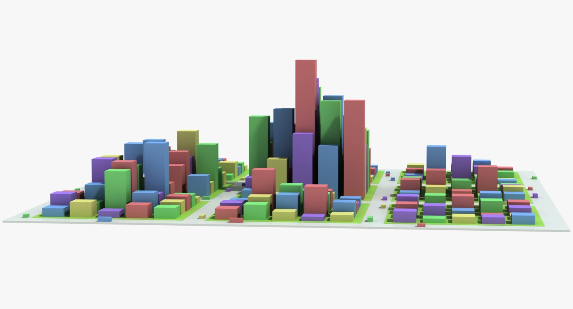 Square City 3D Model - TurboSquid 1328746