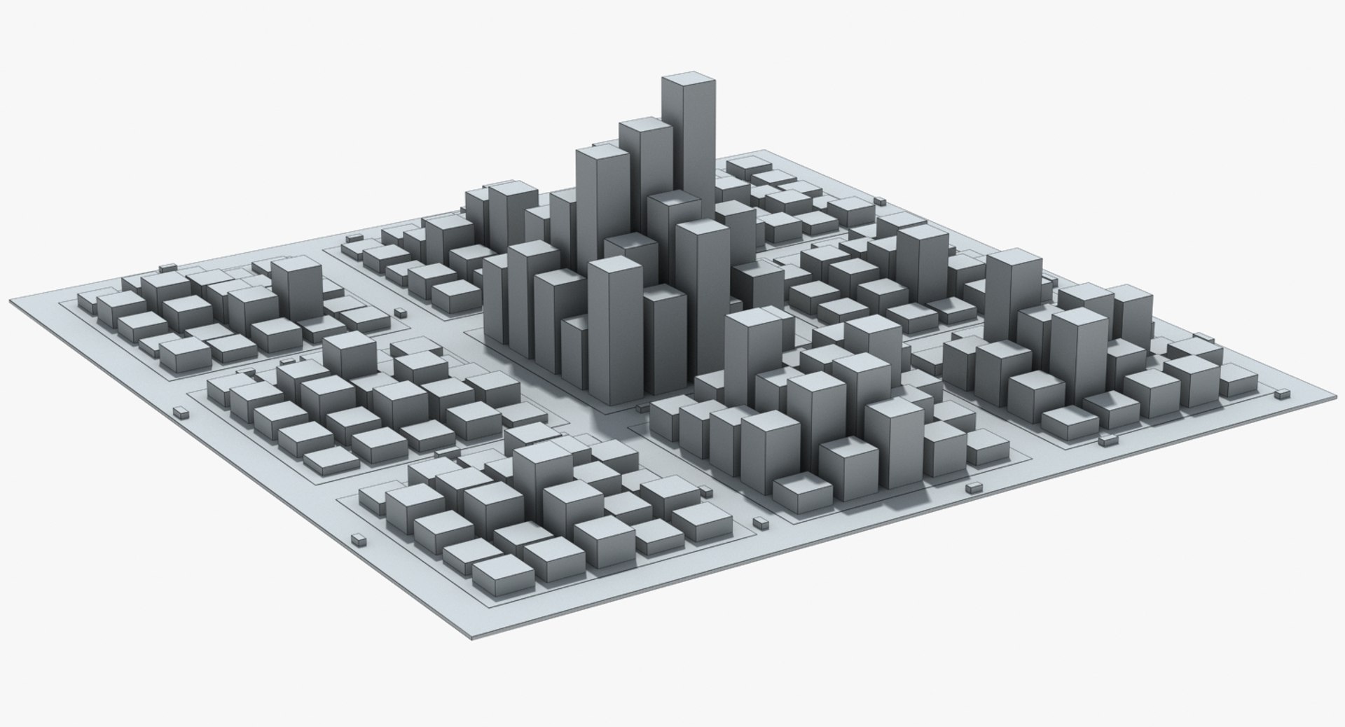 Square City 3D Model - TurboSquid 1328746