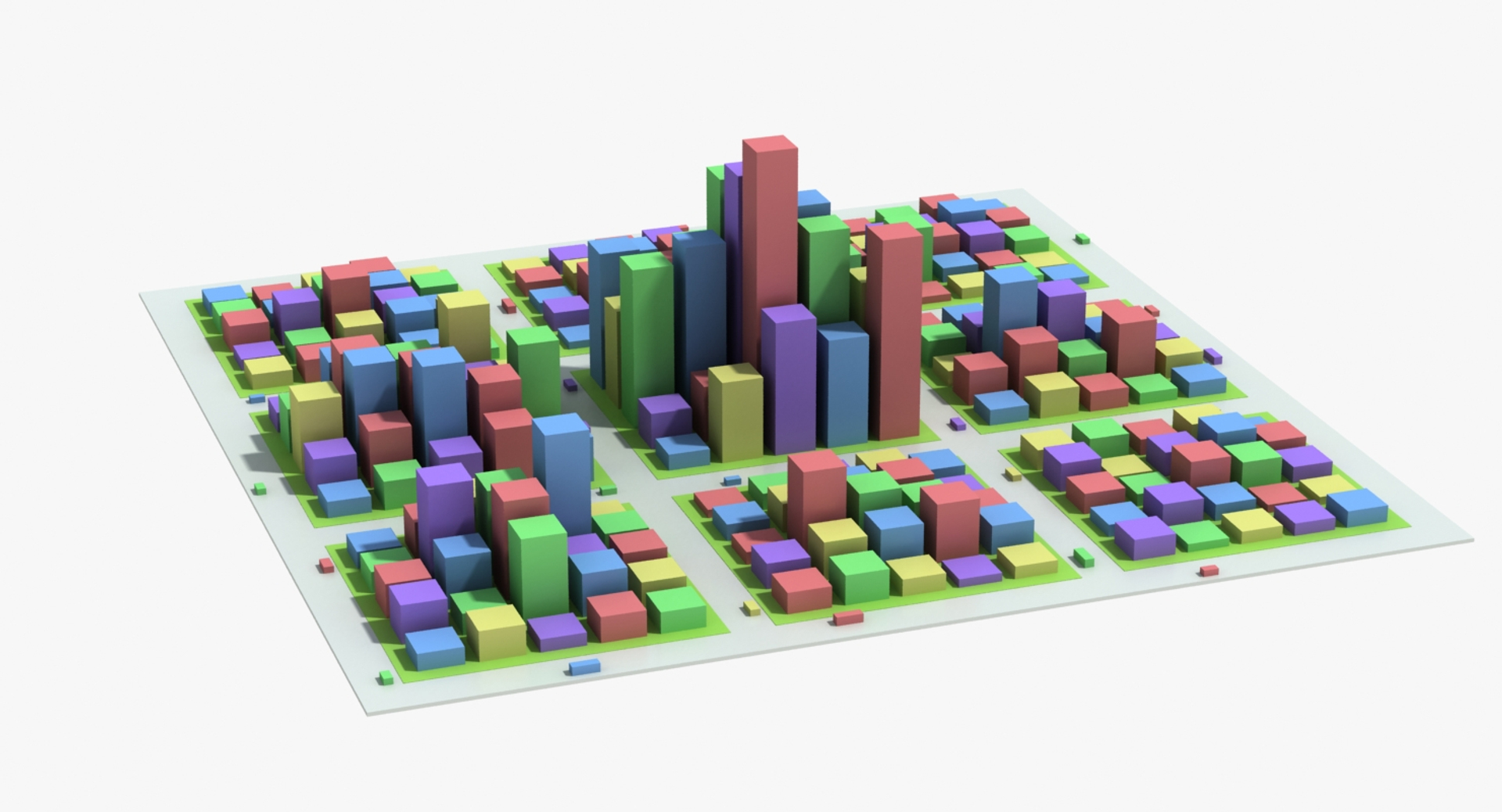 Square City 3D Model - TurboSquid 1328746