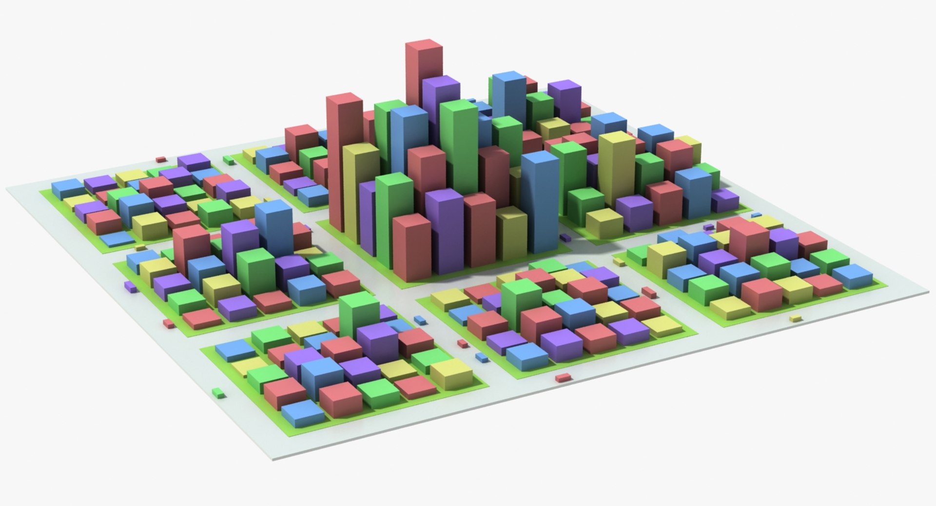 Square City 3D Model - TurboSquid 1328746
