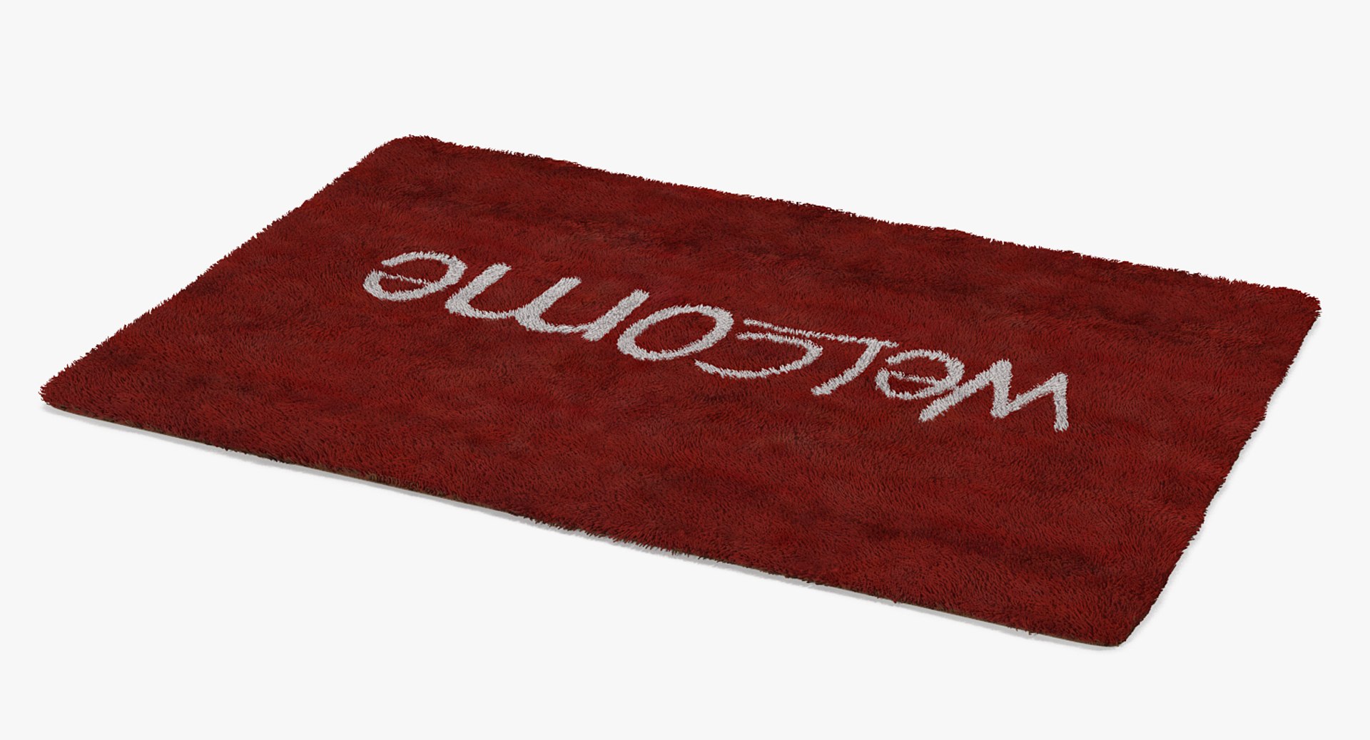 Welcome Doormat Red Color 3D Model - TurboSquid 1417074