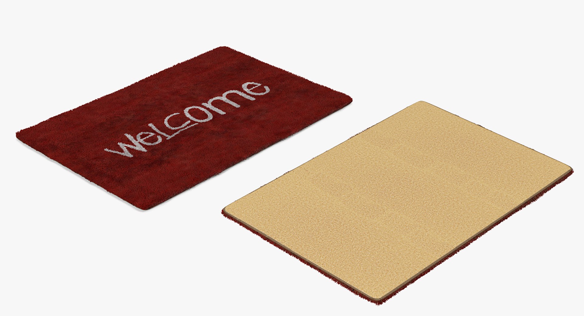 Welcome Doormat Red Color 3D Model - TurboSquid 1417074
