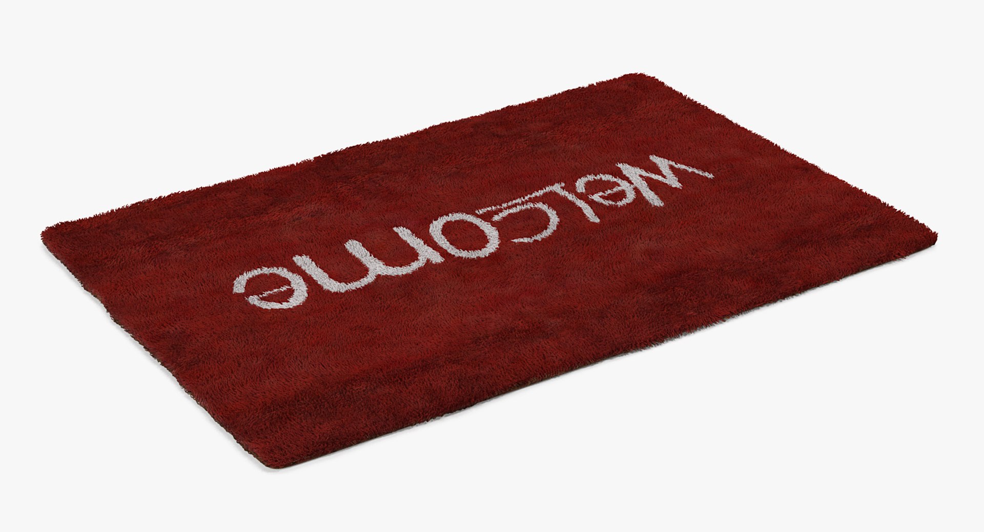 Welcome Doormat Red Color 3D Model - TurboSquid 1417074