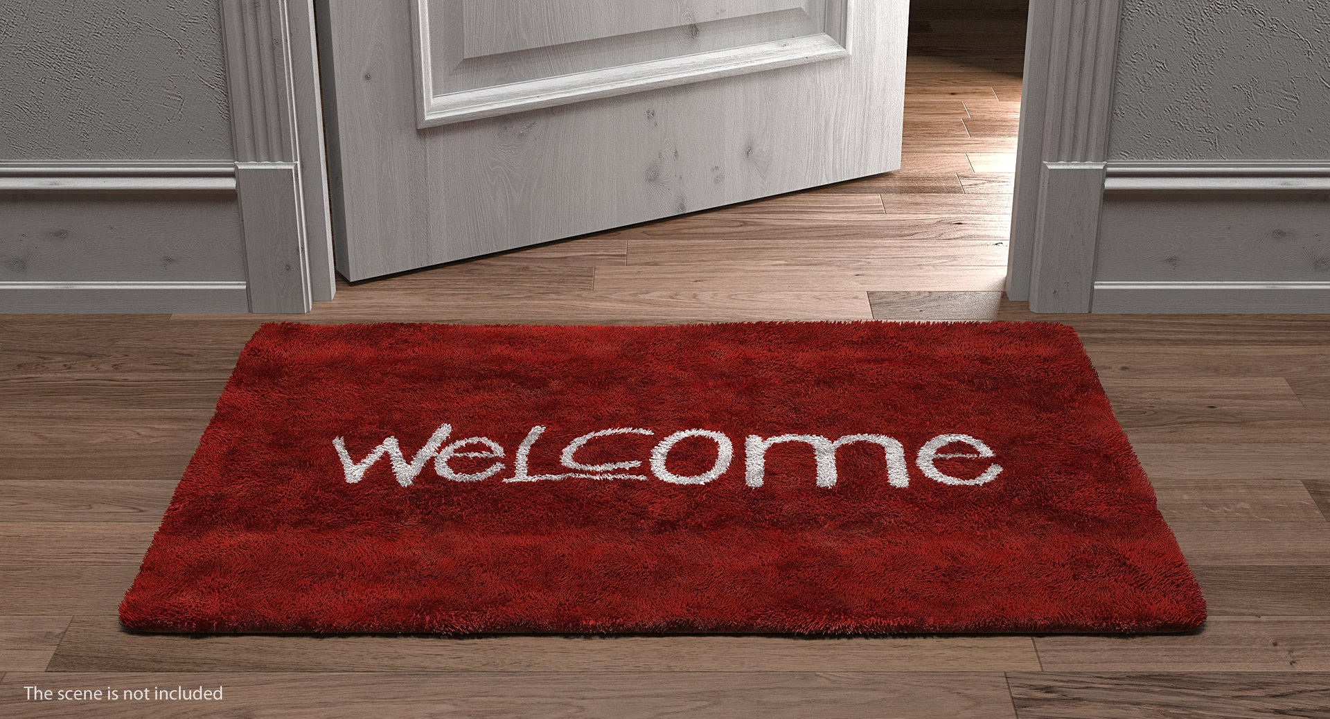 Welcome Doormat Red Color 3D Model - TurboSquid 1417074