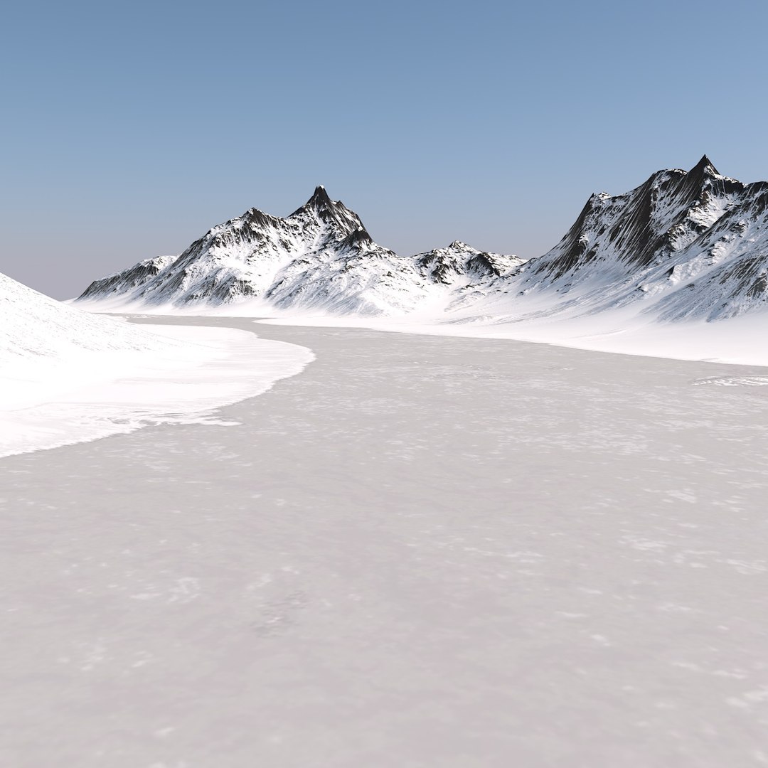 Snowy Mountain Terrain 3D Model - TurboSquid 1188126