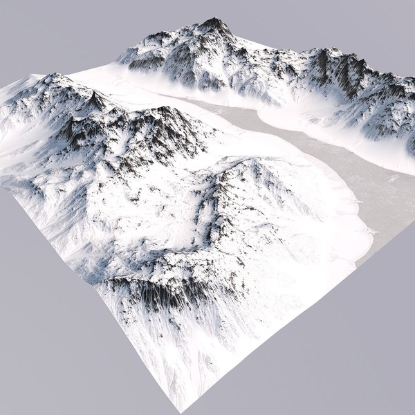3dsmax snowy mountain