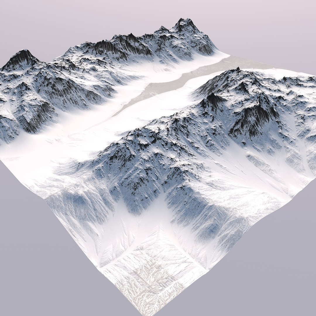 Snowy Mountain Terrain 3D Model - TurboSquid 1188126