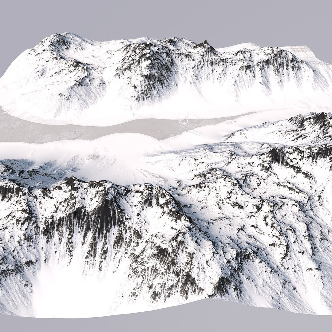 Snowy Mountain Terrain 3D Model - TurboSquid 1188126