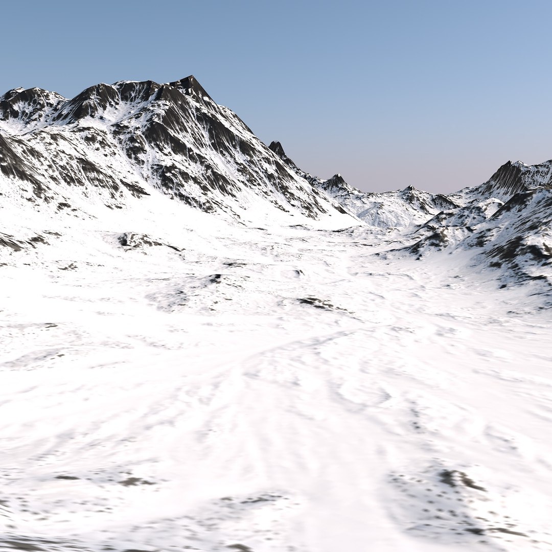 Snowy Mountain Terrain 3D Model - TurboSquid 1188126