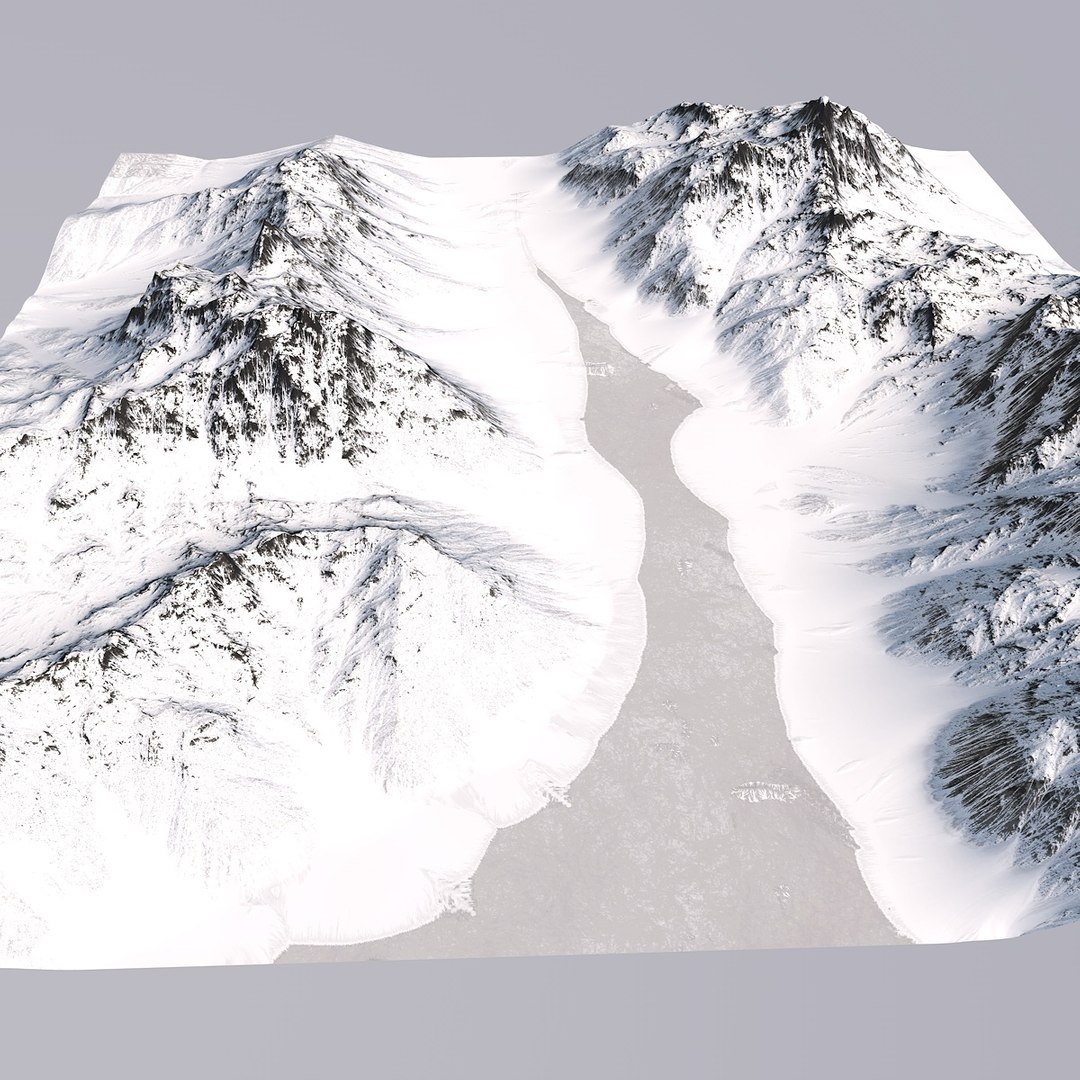 Snowy Mountain Terrain 3D Model - TurboSquid 1188126