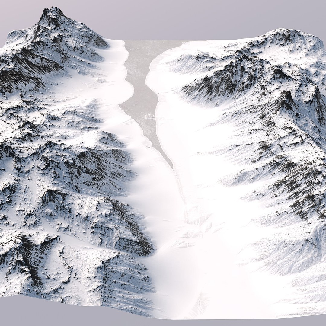 Snowy Mountain Terrain 3D Model - TurboSquid 1188126