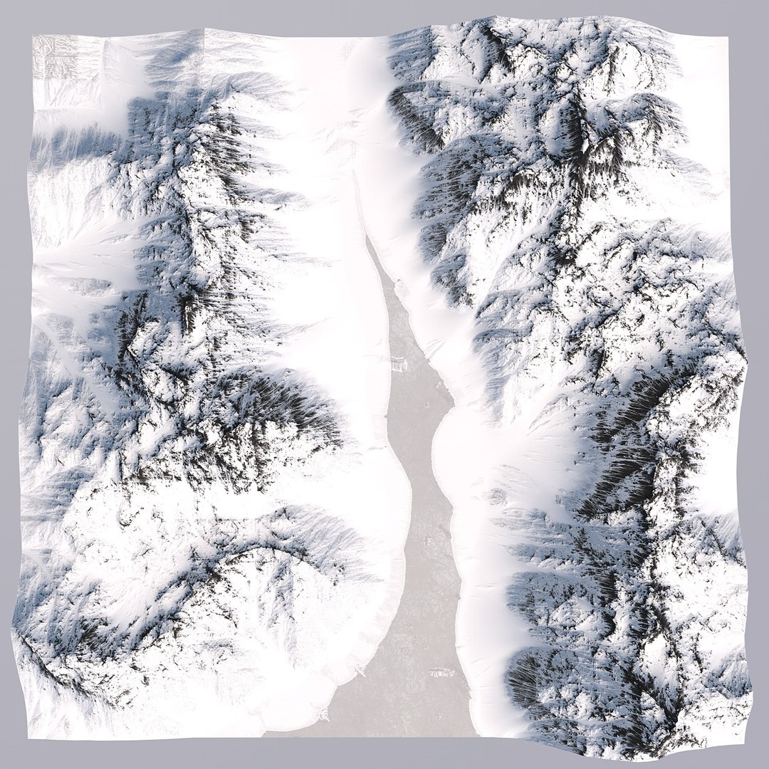 Snowy Mountain Terrain 3D Model - TurboSquid 1188126