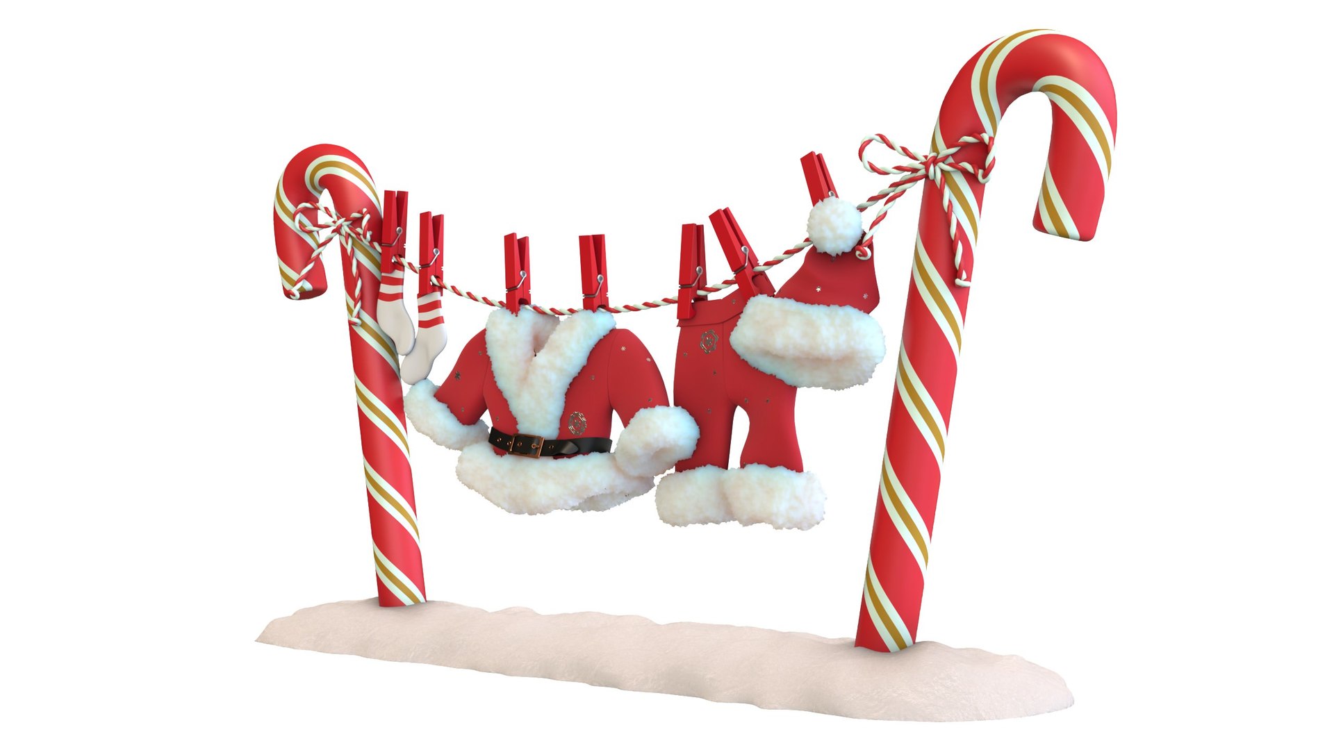 3D model Santa Claus Laundry - TurboSquid 2159553