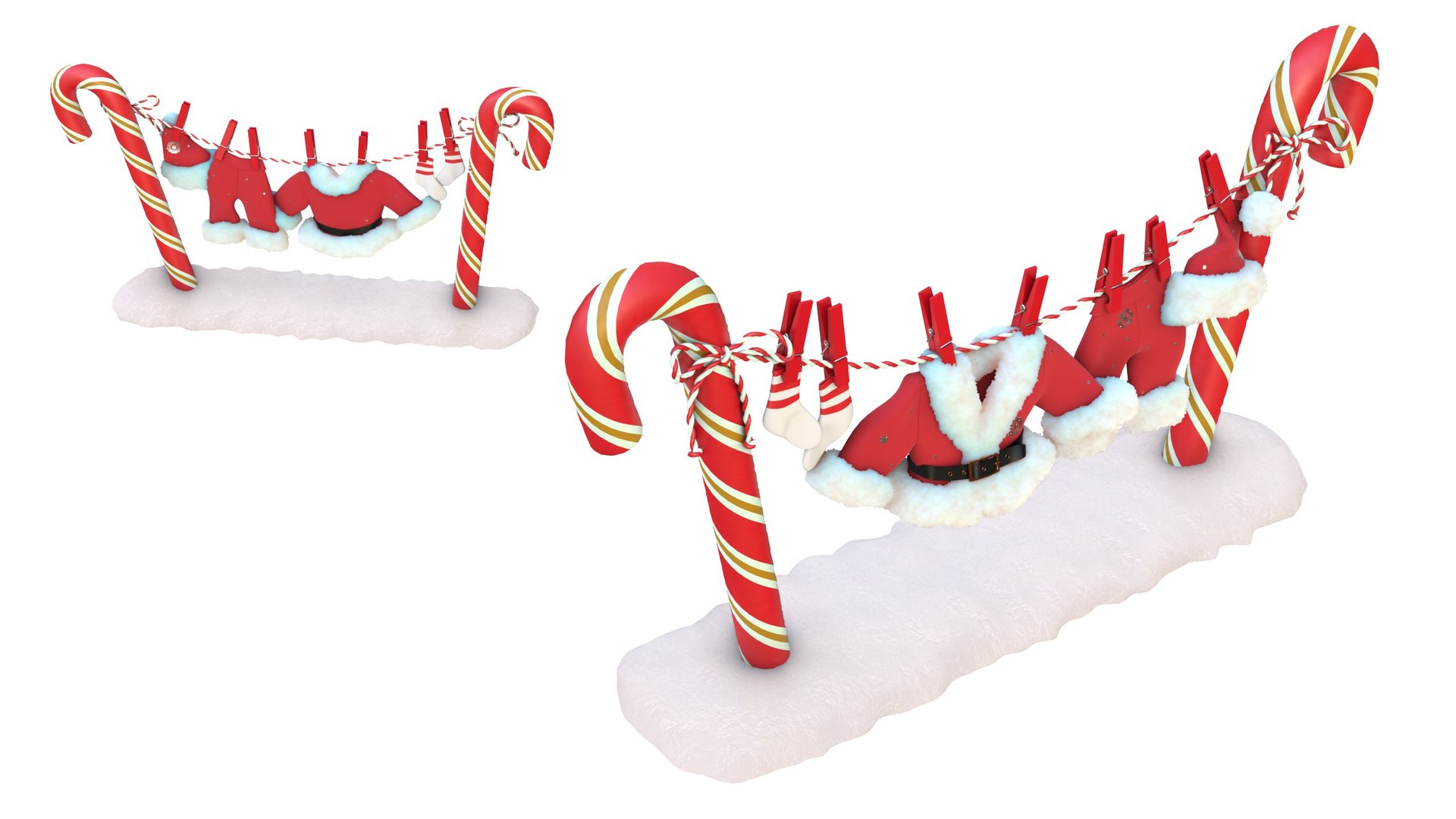 3D Model Santa Claus Laundry - TurboSquid 2159553