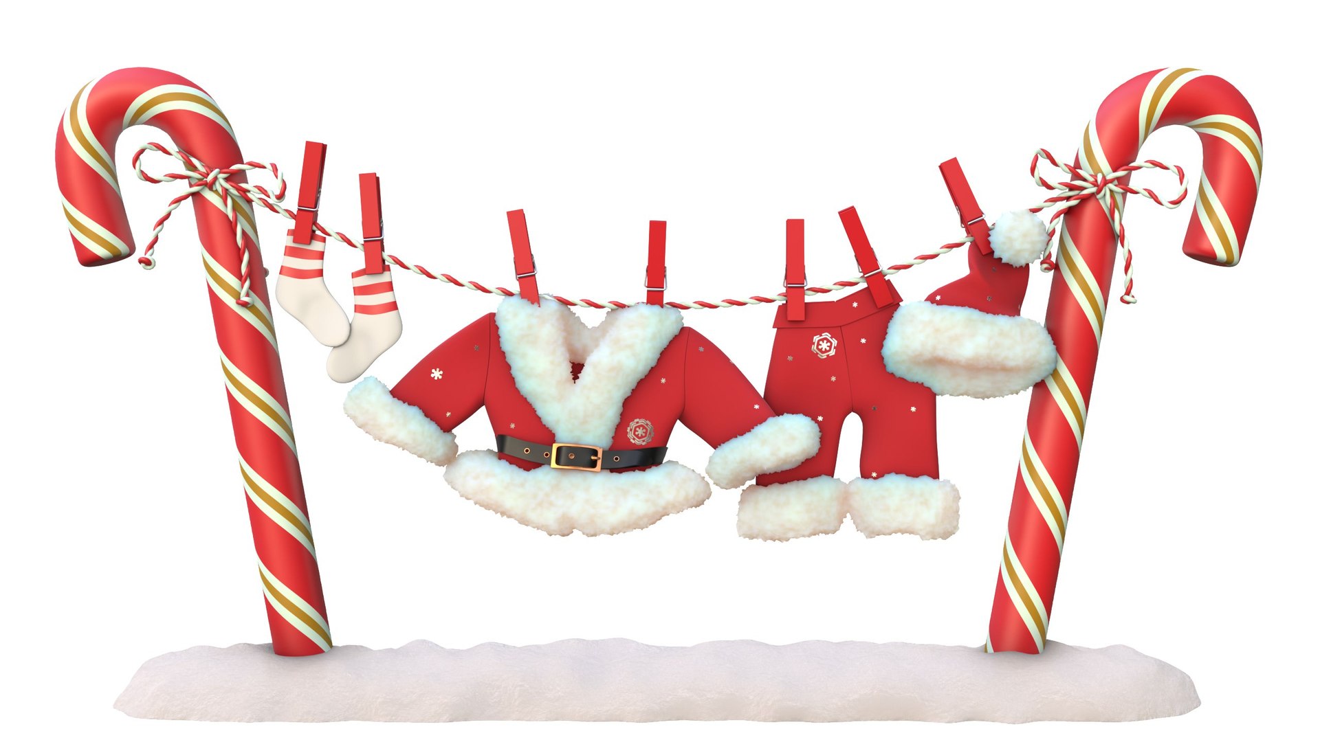 3D Model Santa Claus Laundry - TurboSquid 2159553