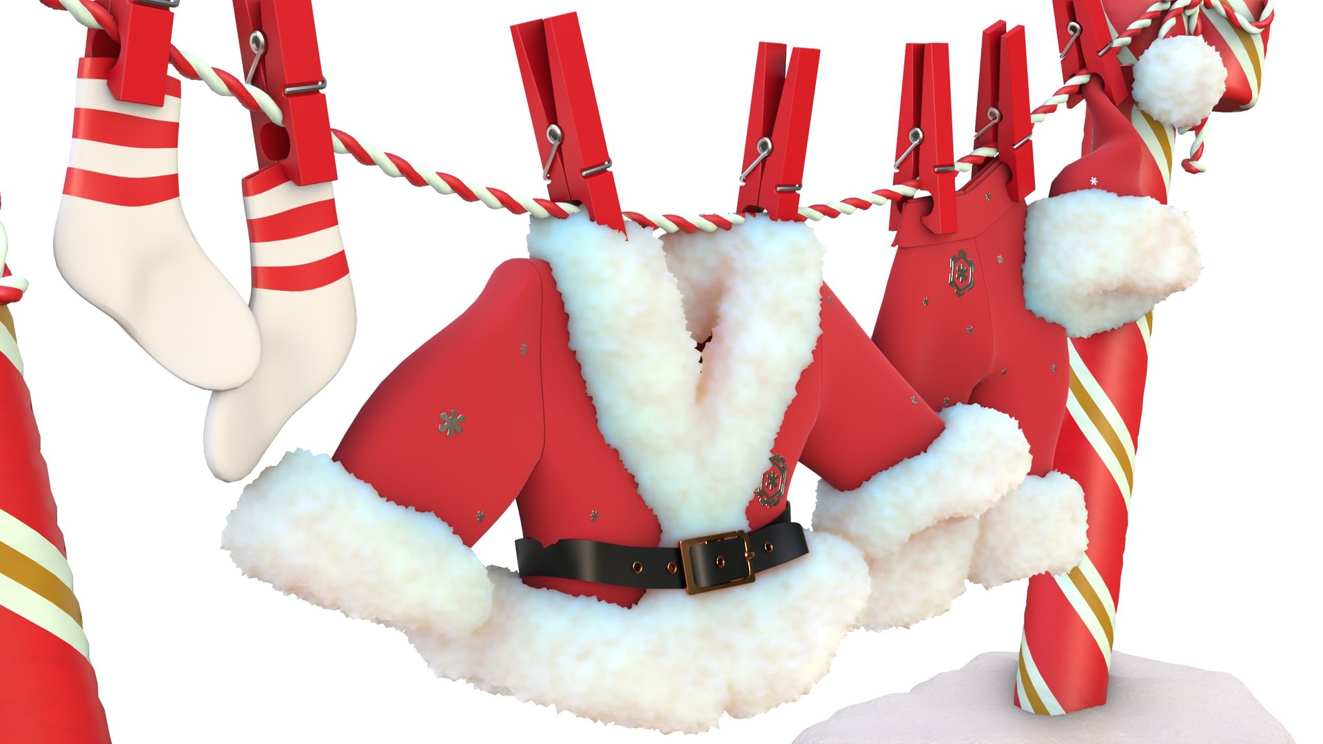 3D Model Santa Claus Laundry - TurboSquid 2159553