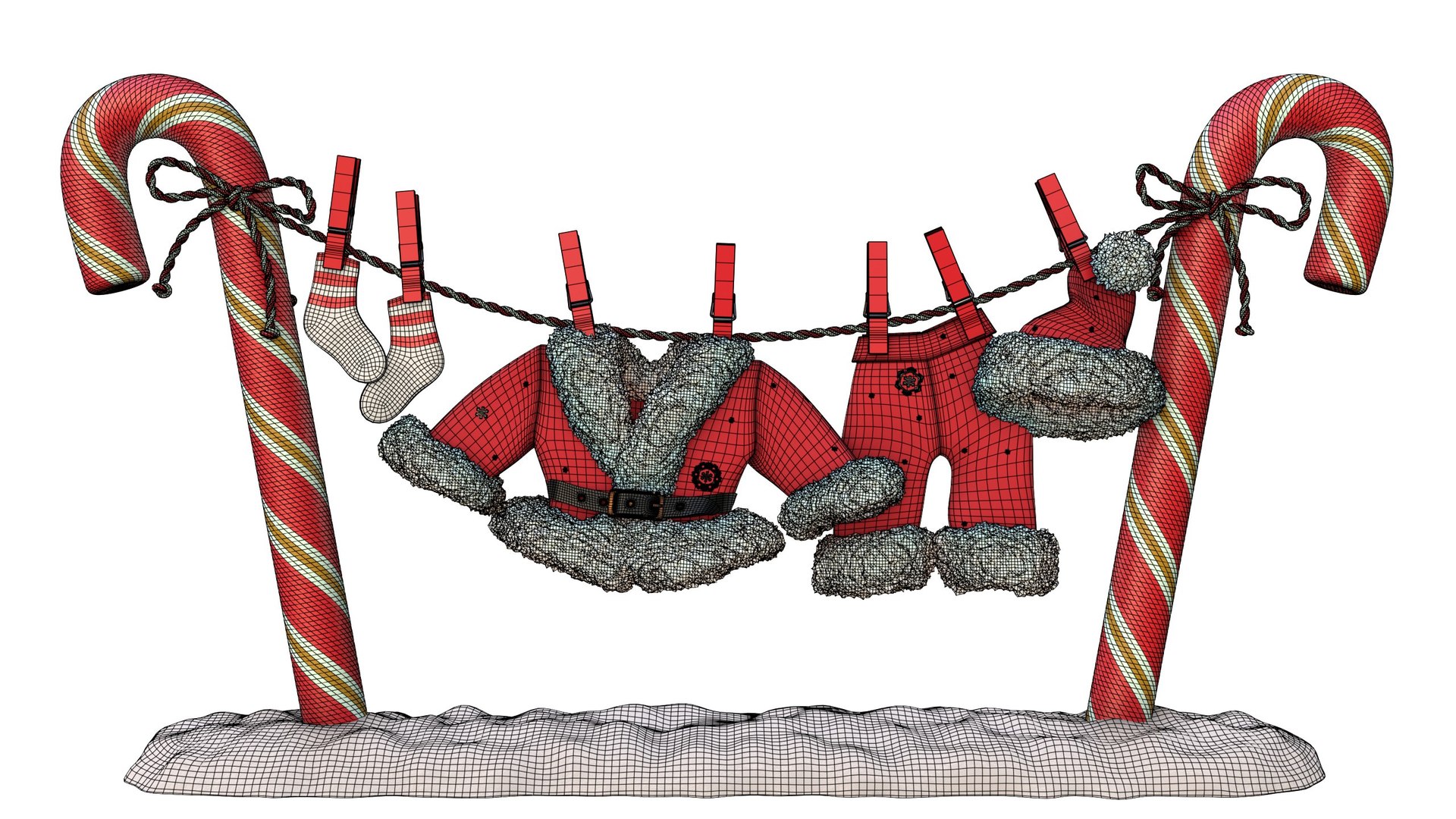 3D model Santa Claus Laundry - TurboSquid 2159553