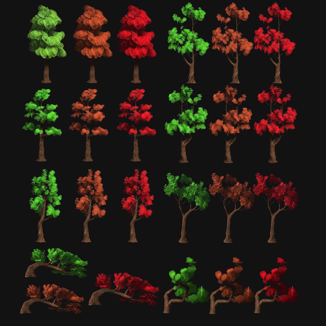 Low Poly Stylized Tree Pack 3D - TurboSquid 2280875