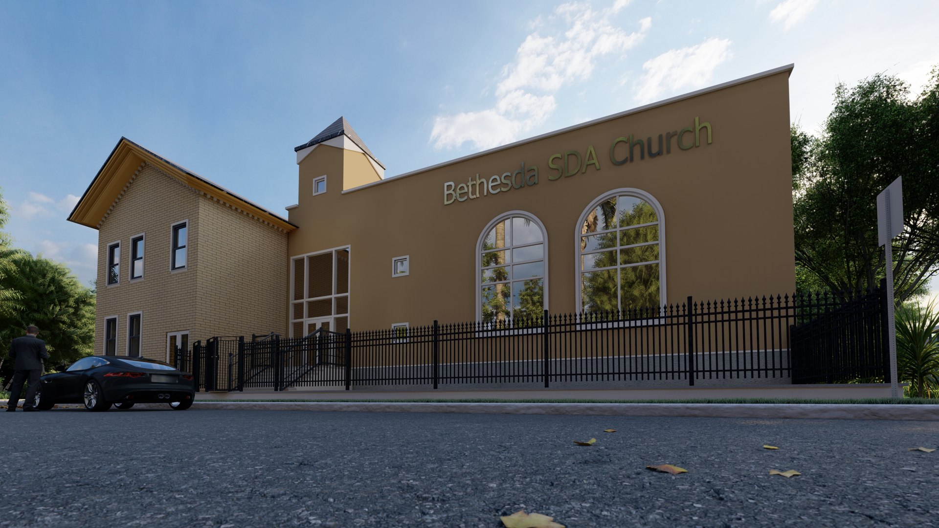 3D Church Front Exterior Of Bethesda SDA Church USA Model - TurboSquid ...