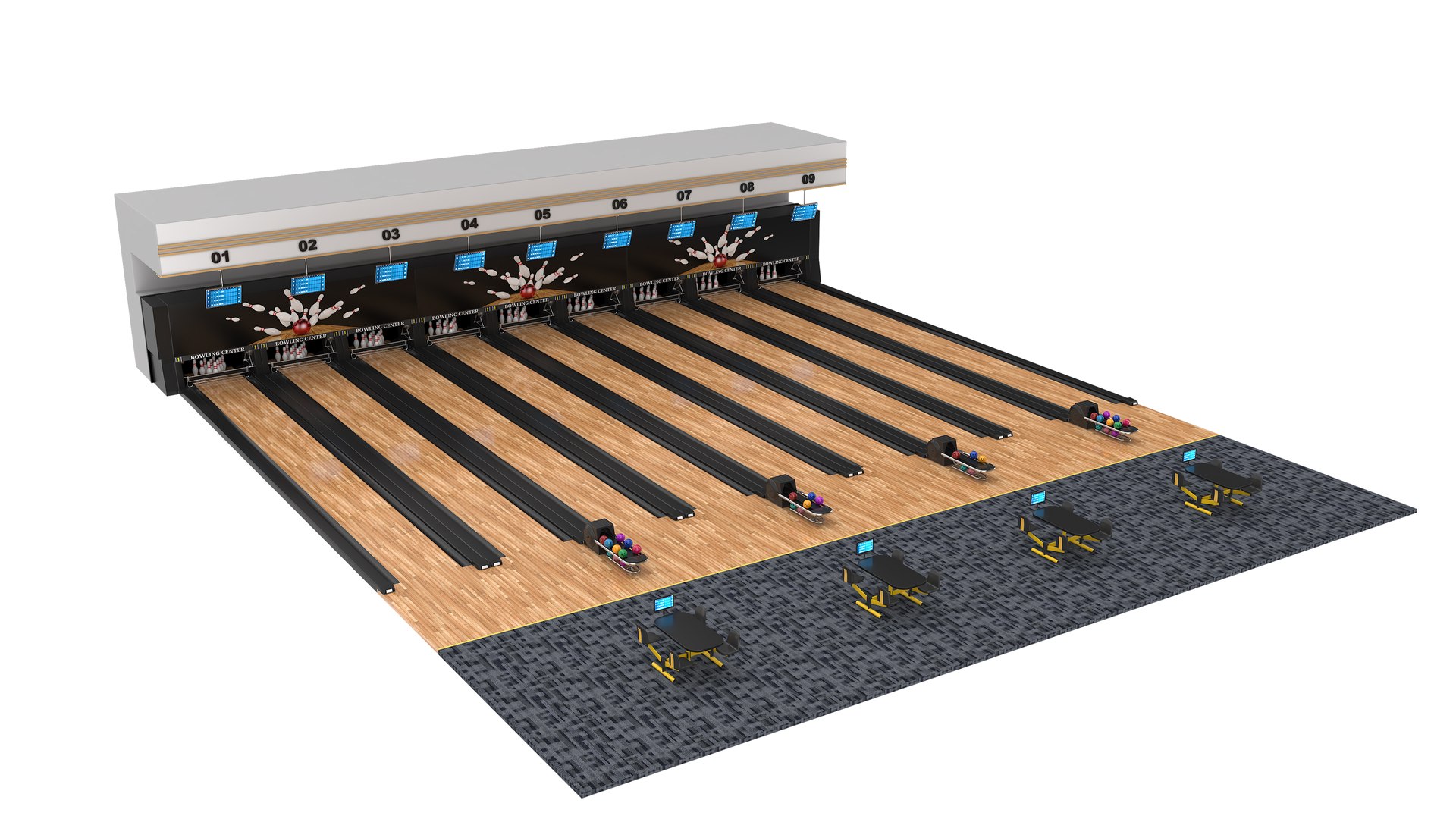 Bowling Lane Model - TurboSquid 2257800