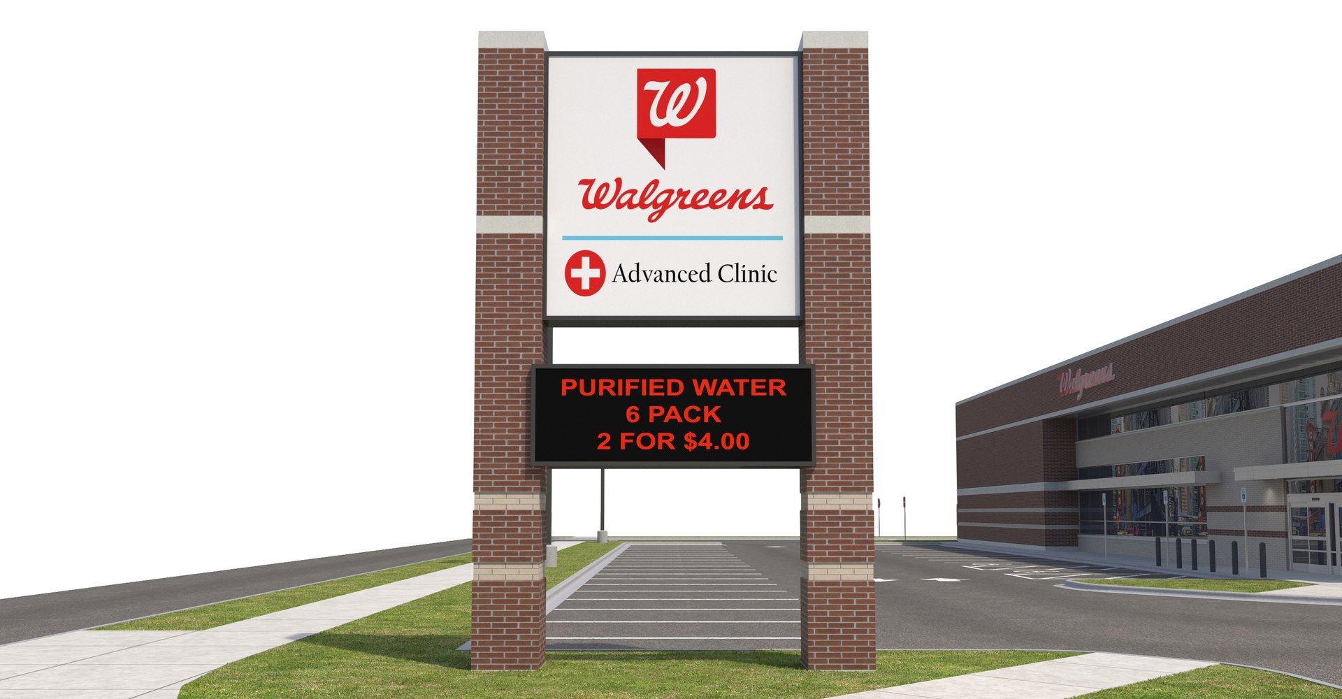Retail-156 Walgreens With Site 3D Model - TurboSquid 1783637
