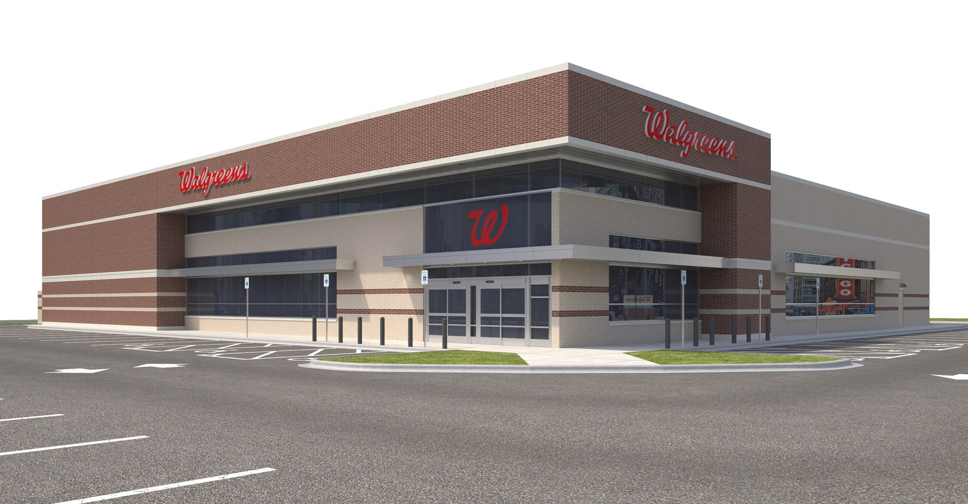 Retail-156 Walgreens with Site 3D model - TurboSquid 1783637