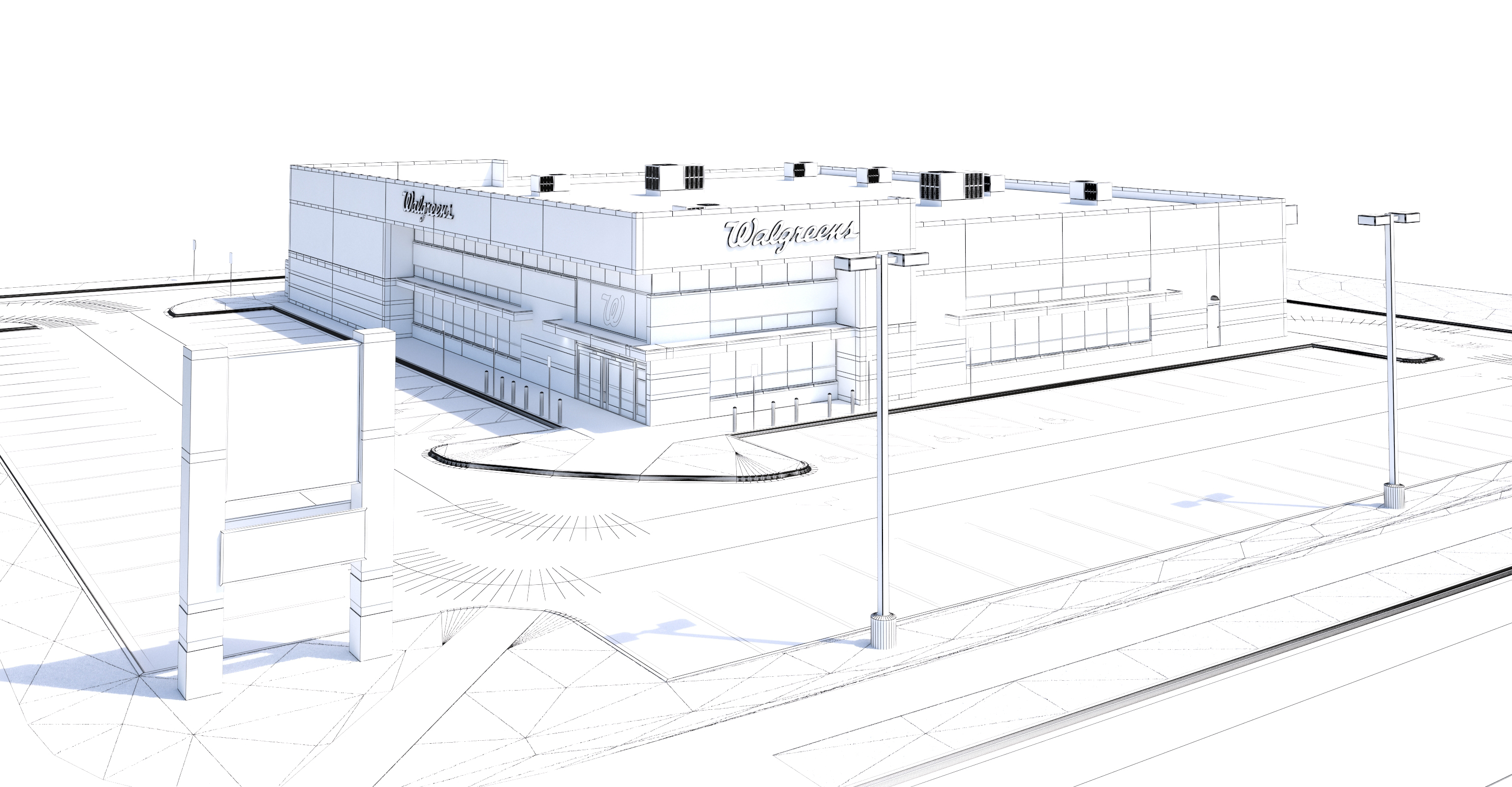 Retail-156 Walgreens with Site 3D model - TurboSquid 1783637