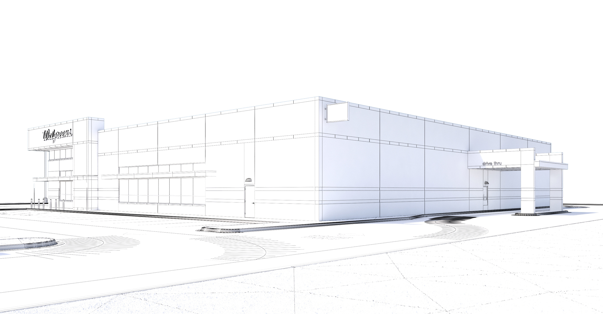 Retail-156 Walgreens with Site 3D model - TurboSquid 1783637