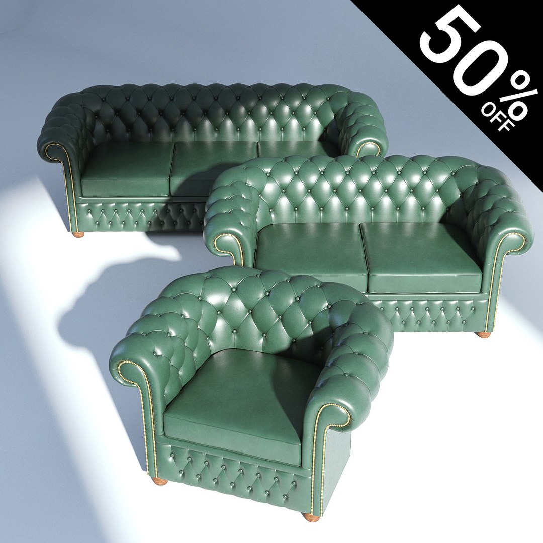 3D Chesterfield Set Model - TurboSquid 1429735