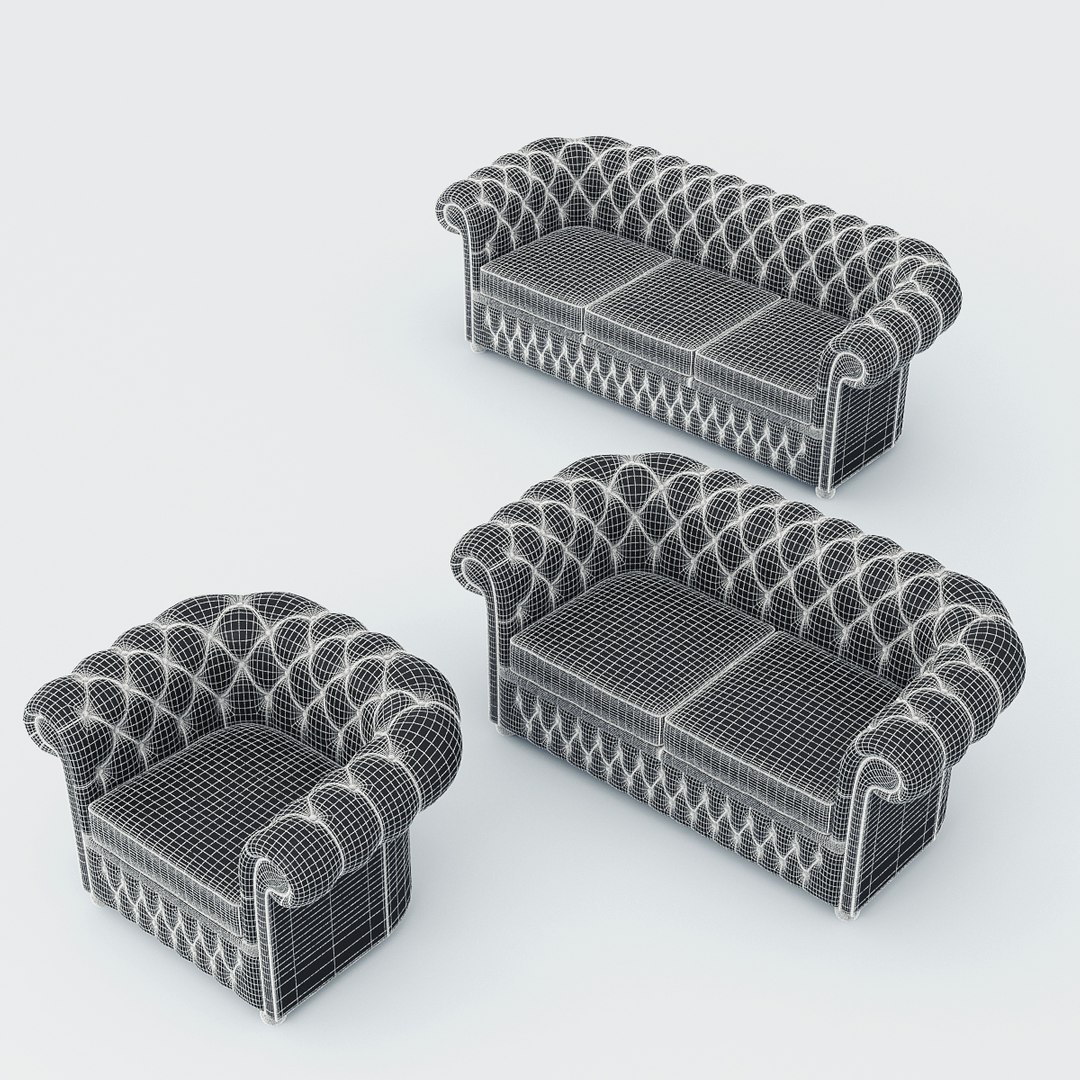 3D Chesterfield Set Model - TurboSquid 1429735