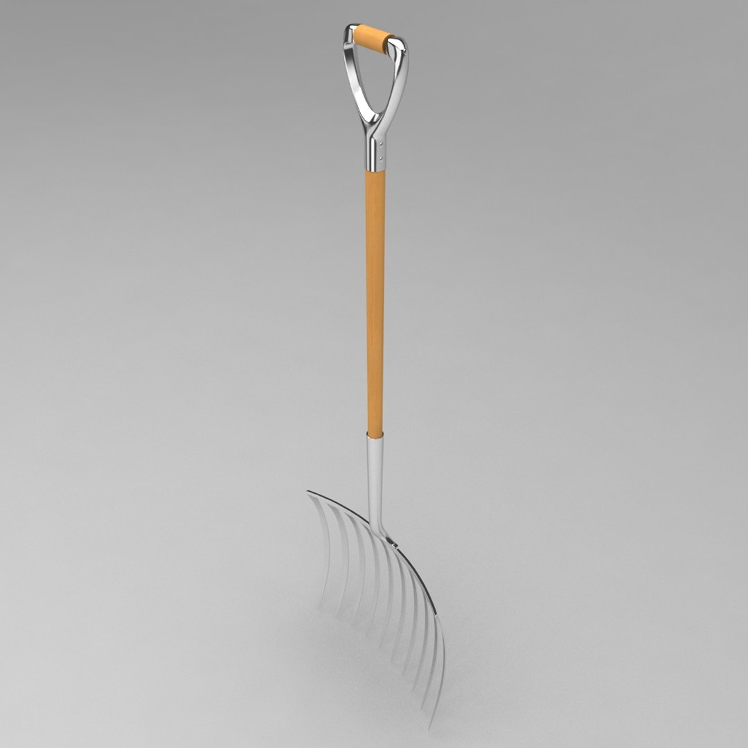 3d garden spading fork tool model