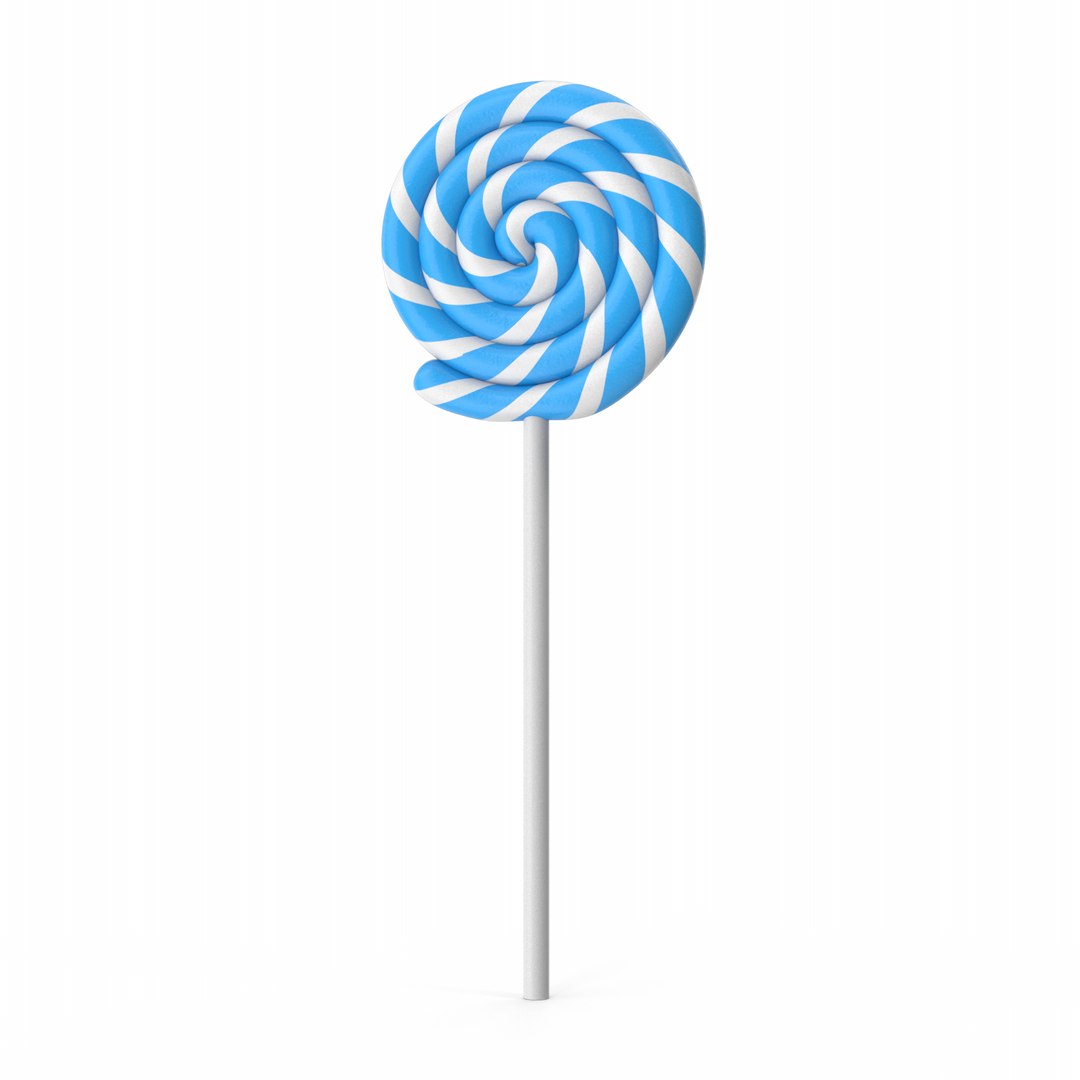 3D Blue Lollipop Candy Model - TurboSquid 2086014