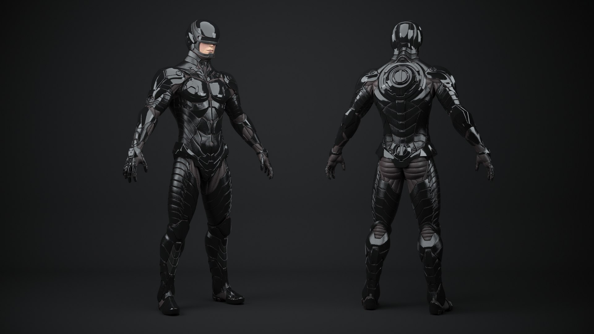 Concept Futuristic Soldier In Black Armor 3D Model - TurboSquid 2254982